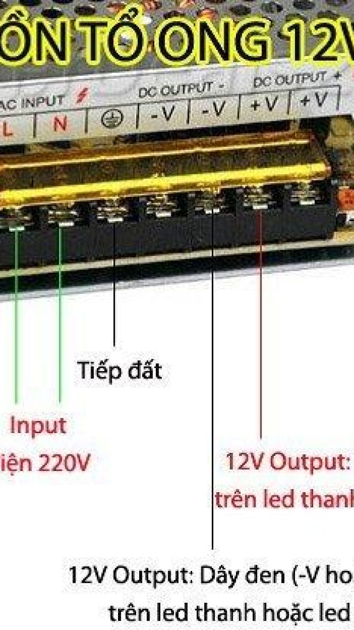 Hướng dẫn cách đấu nối đèn led dây dán điện áp 12v
